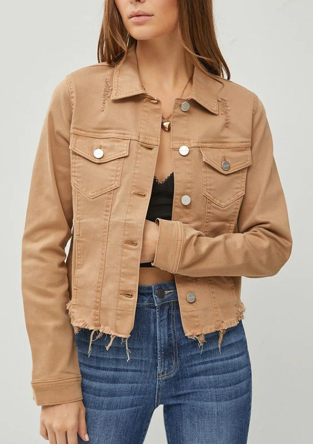 Fray Hem Mocha Jacket — On Trend with Tami